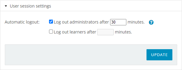 Automatic logout in case of inactivity